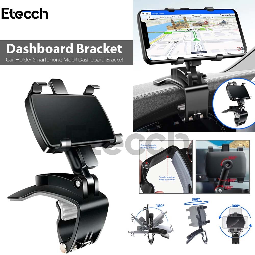 Jual Car Holder Smartphone Mobil Dashboard Bracket - Black | Shopee ...
