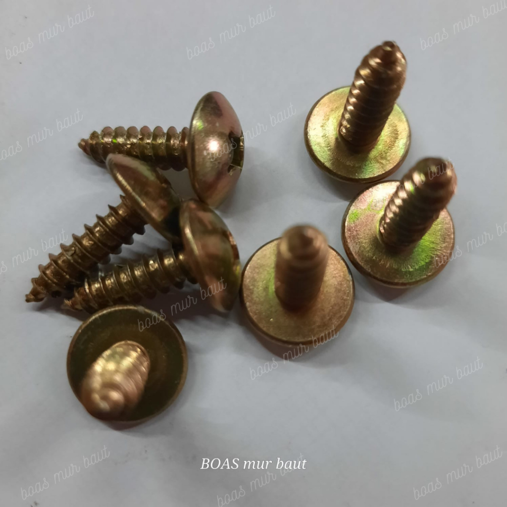 Jual Tapping kuning 2cm 100pcs Sekrup kuning TAB 12x3/4 boasmurbaut ...