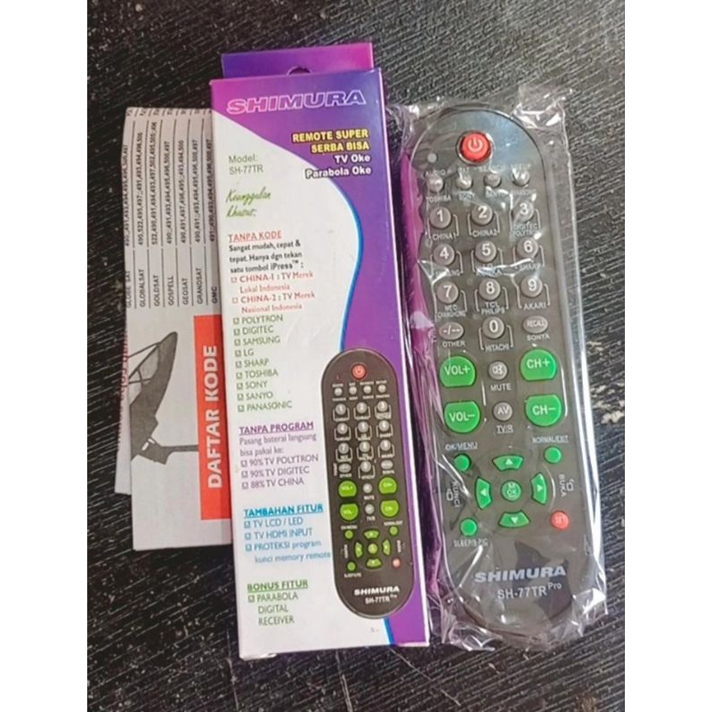 Jual REMOTE TV SUPER SERBA BISA MERK SHIMURA MODEL SH-77TR (tv oke ...