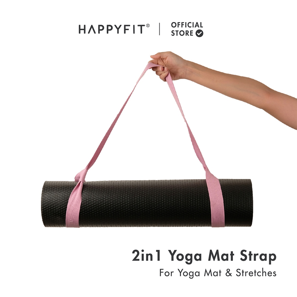 Jual HAPPYFIT - 2 in 1 Yoga Mat Strap Cotton / Tali Matras Yoga / Strap ...