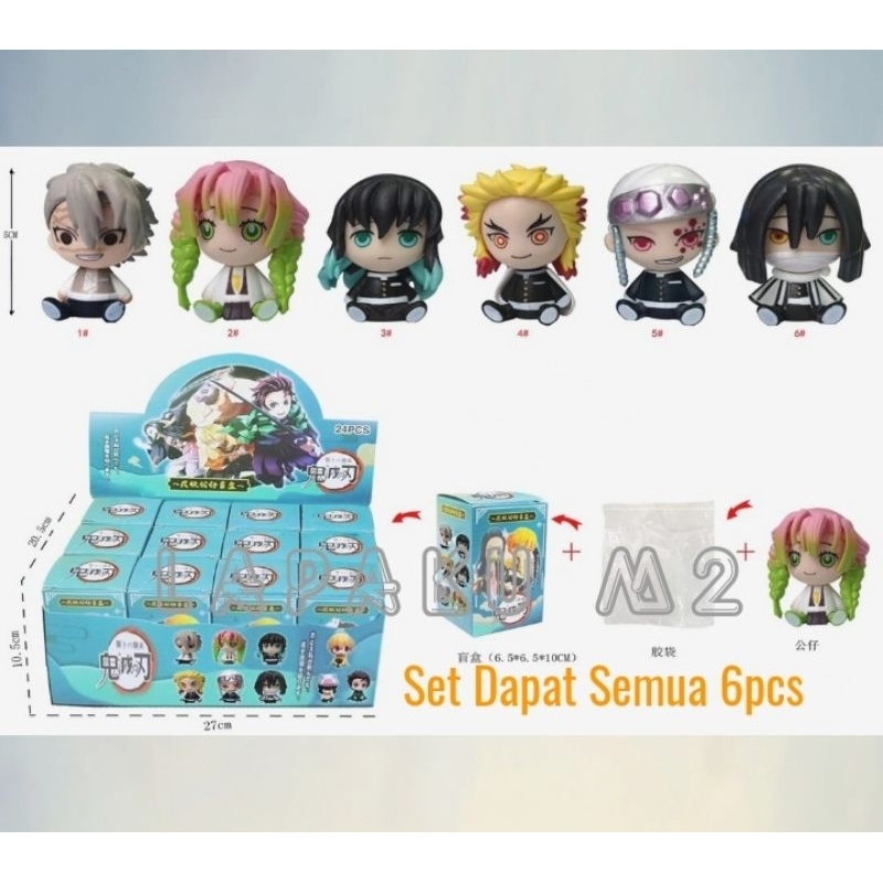 Jual Figure Kimetsu No Yaiba Demon Slayer Blind Box Set isi 6pcs ...