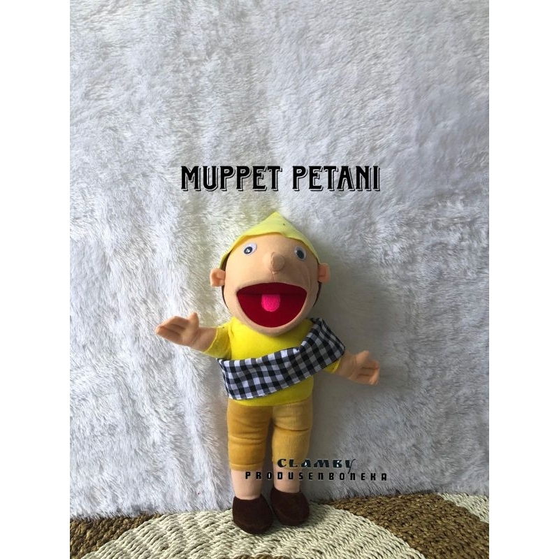 Jual Boneka Muppet Karakter Petani Baju Kuning | Hand Puppet ...