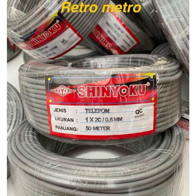 Jual Kabel Telepon Shinyoku 50 Meter 2C Kabal Telpon Intalasi Tweeter ...