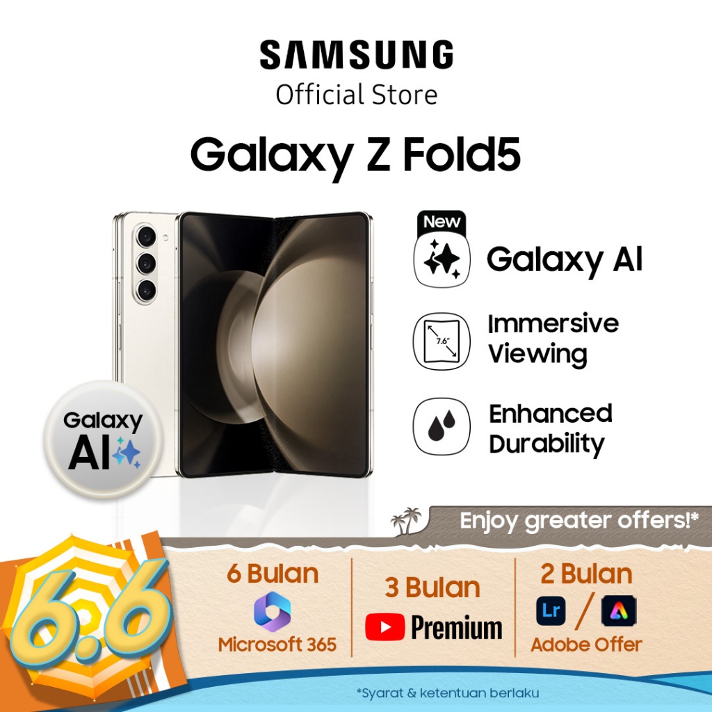 Jual Samsung Galaxy Z Fold5 12/256GB - Cream, Handphone AI | Shopee ...