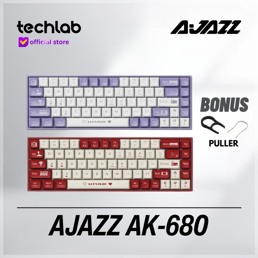 Jual Ajazz AK680 / AK-680 Dual Tone 65% Mechanical Keyboard Wired ...