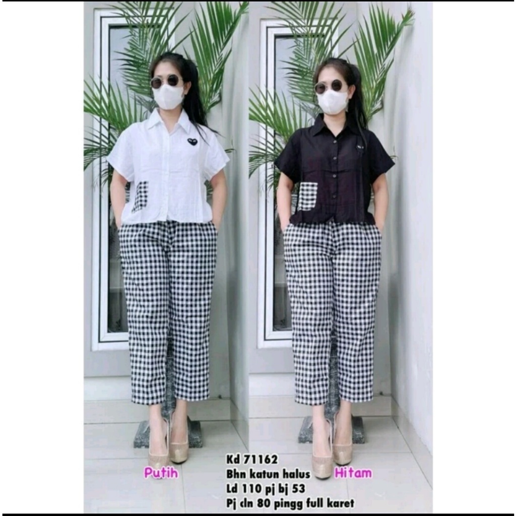 Jual kanza setelan wanita untuk remaja dewasa bahan crinkle airflow ...
