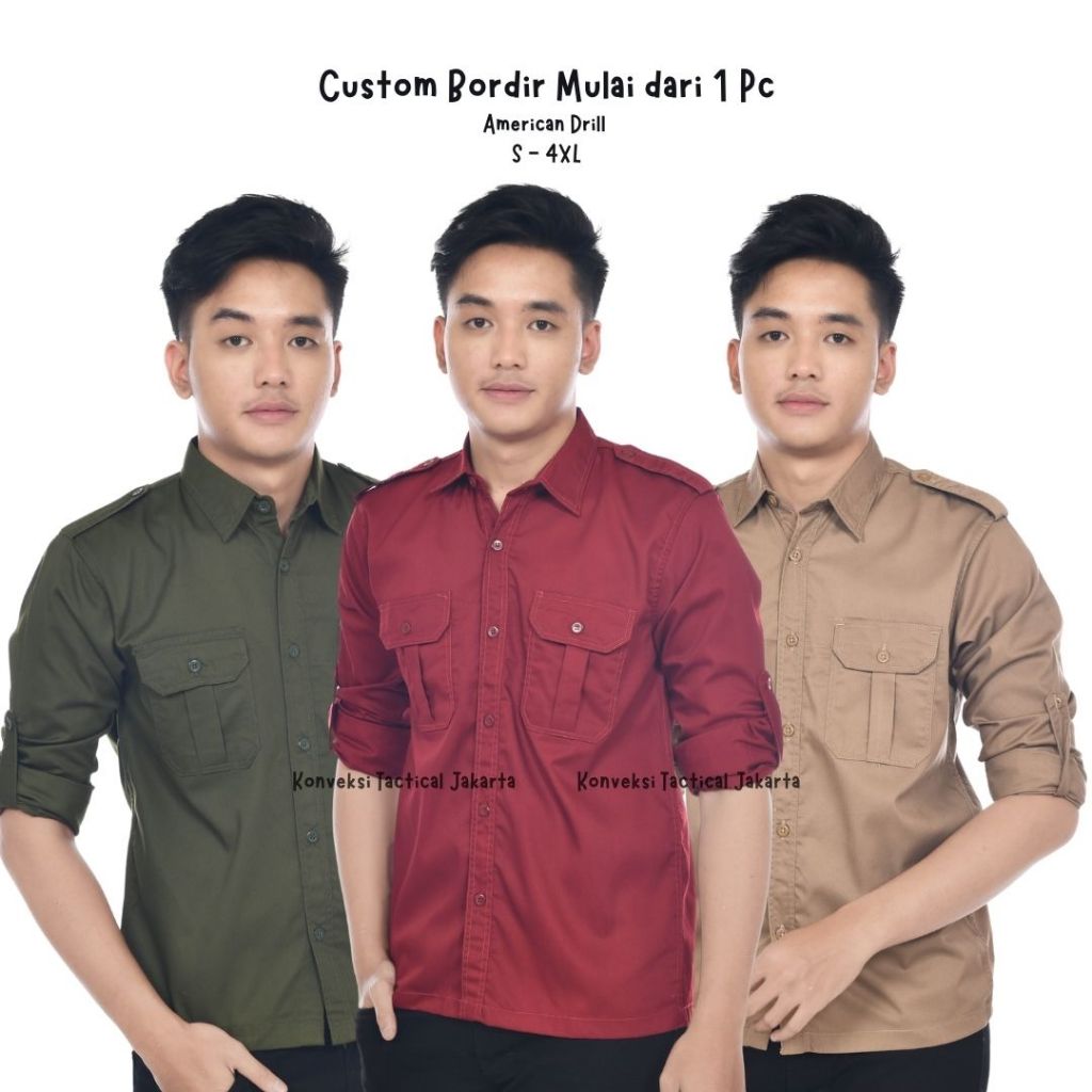 Jual Baju Kemeja PDL PDH Seragam Dinas Pakaian Kerja Lapangan Lengan Panjang Pria Wanita Bisa ...