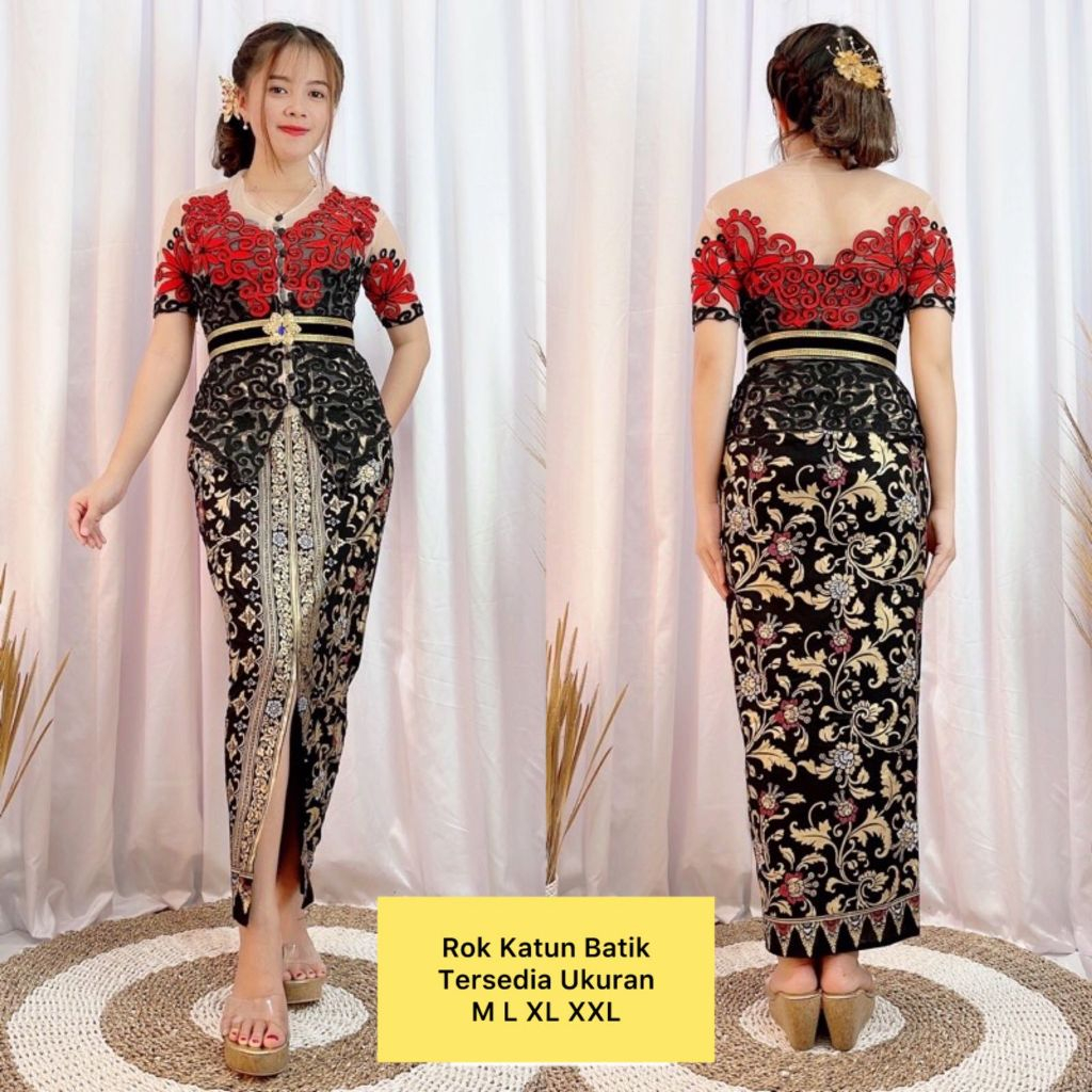 Jual Set Kebaya Modern Brukat Bali Sofia Bed Tangan Panjang Rok Batik ...
