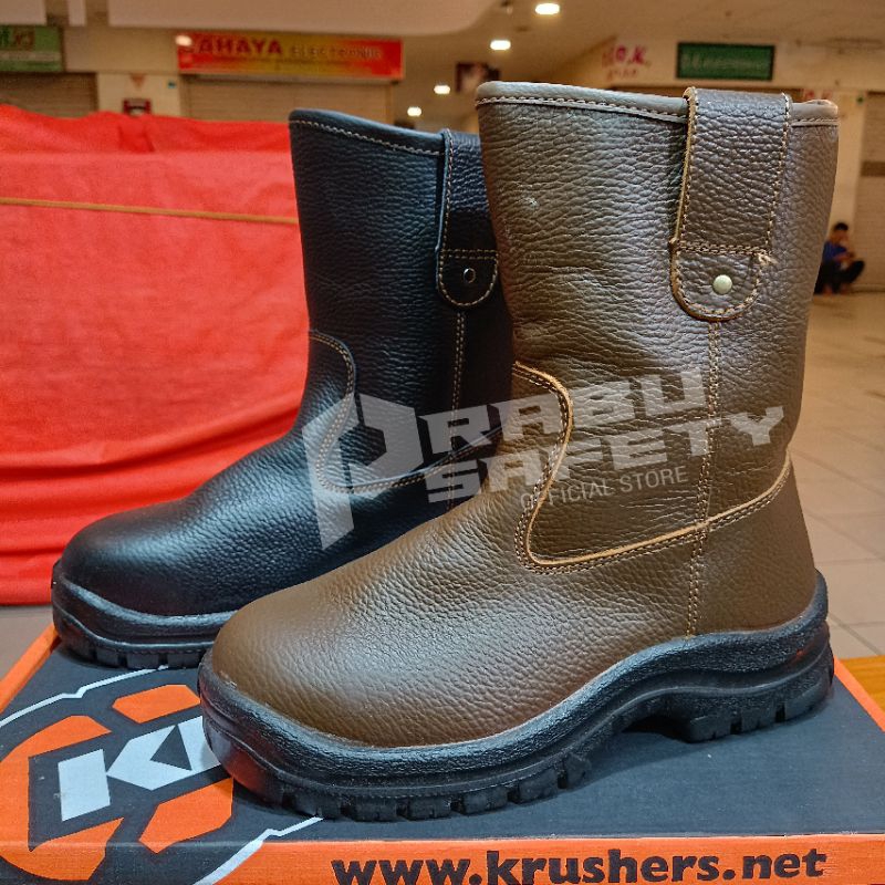 Jual SEPATU SAFETY KRUSHERS TEXAS BOOTS BLACK BROWN/SAFETY SHOES TEXAS ...