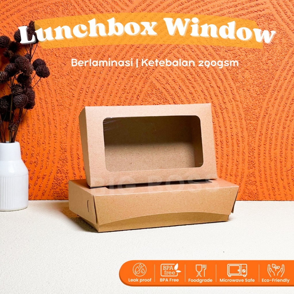 Jual Paper Lunch Box Window Laminasi Food Grade Size S M L / Kotak ...