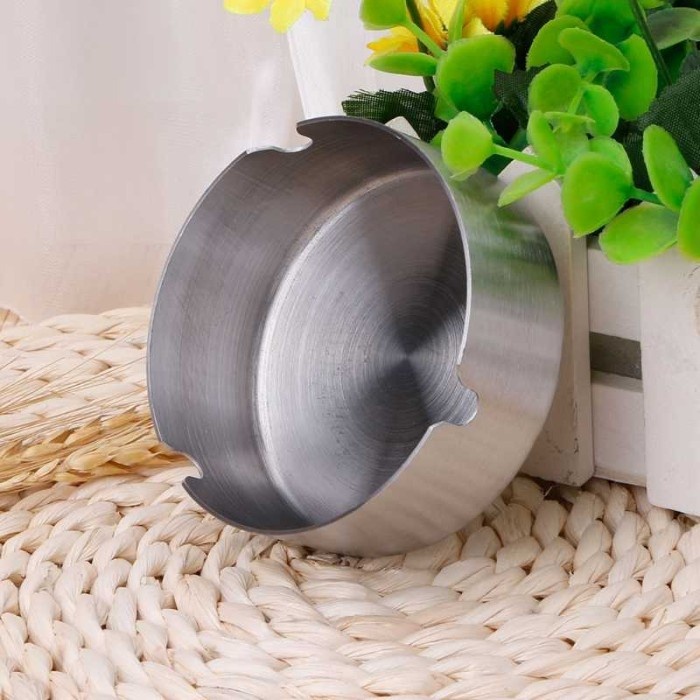 Jual Asbak Stainless Cafe Tebal Bulat POLOS 8cm asbak besi polos 3 ...
