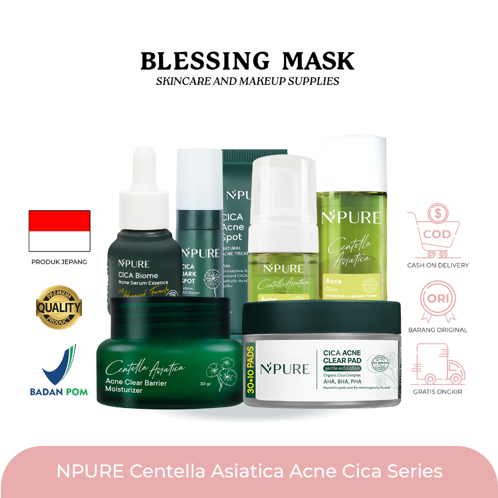 Jual NPURE Cica Care Facial Wash | Toner | Essence | Day Cream | Night ...
