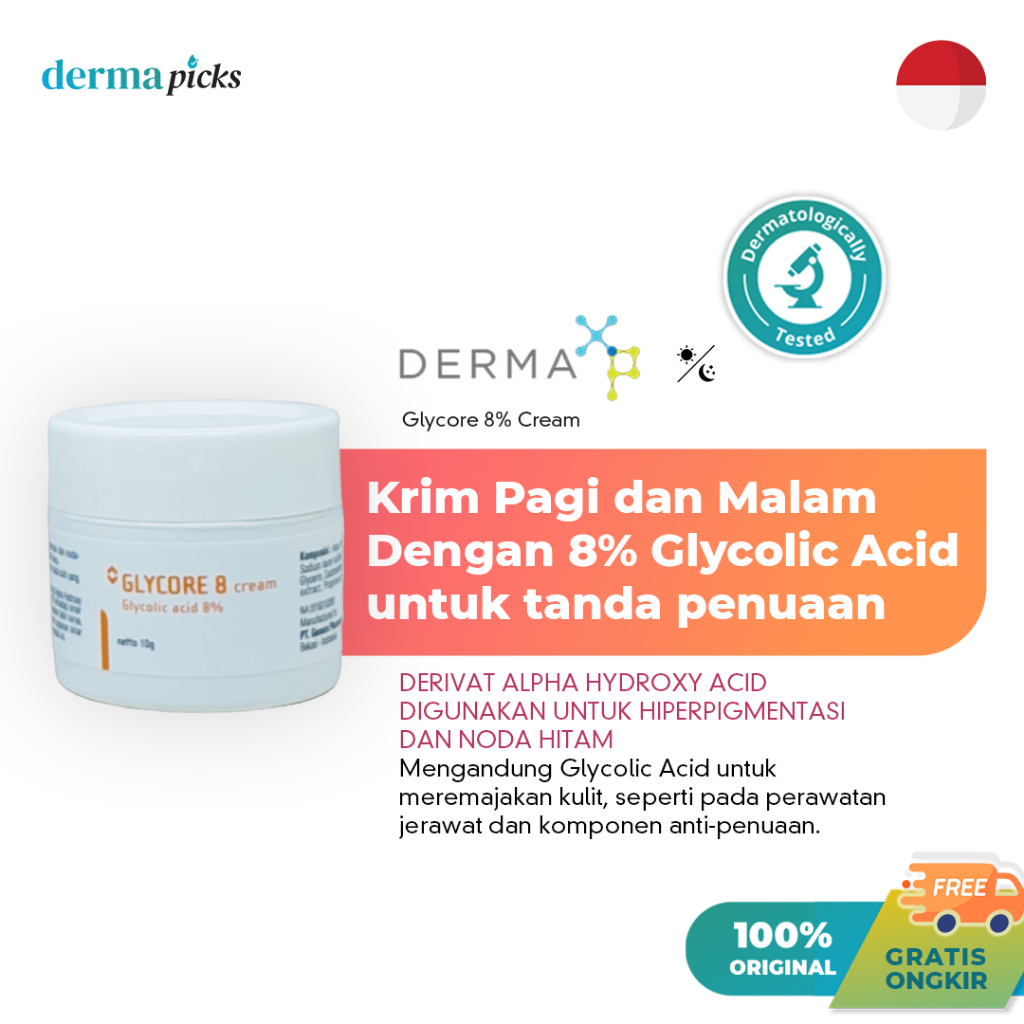 Jual GLYCORE CREAM 8% | Krim Wajah Pagi dan Malam | Shopee Indonesia