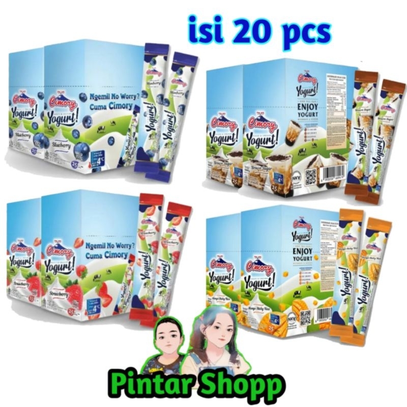 Jual isi 20 pcs cimory yogurt stick varian rasa blueberry strawberry ...