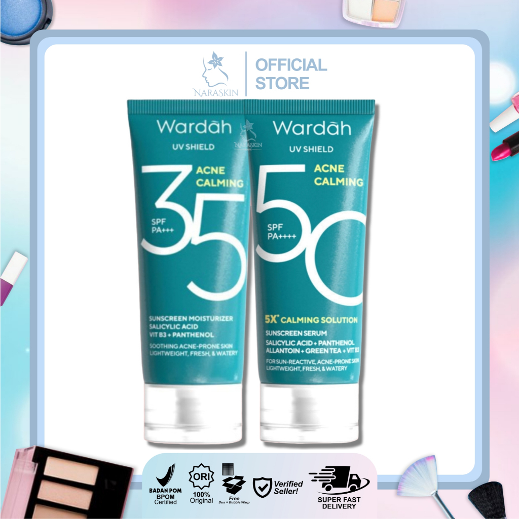Jual Wardah Uv Shield Acne Calming Sunscreen Serum Spf 50 PA++++ | 35 PA++++ - 35 ml | 40 ml ...