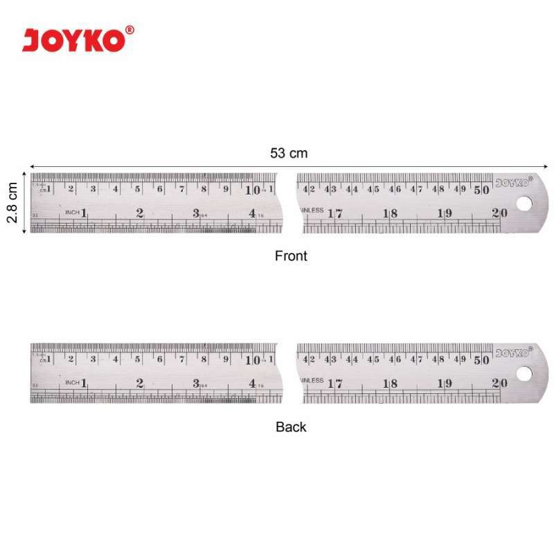 Jual Penggaris Besi / Ruler (Stainless Steel) 30 cm / 50 cm / 100 cm JOYKO | Shopee Indonesia