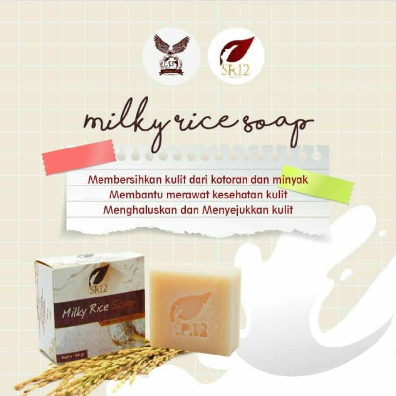 Jual (READY CASHBACK) MILKY RICE SOAP HERBAL SKINCARE SABUN BATANG MILK ...