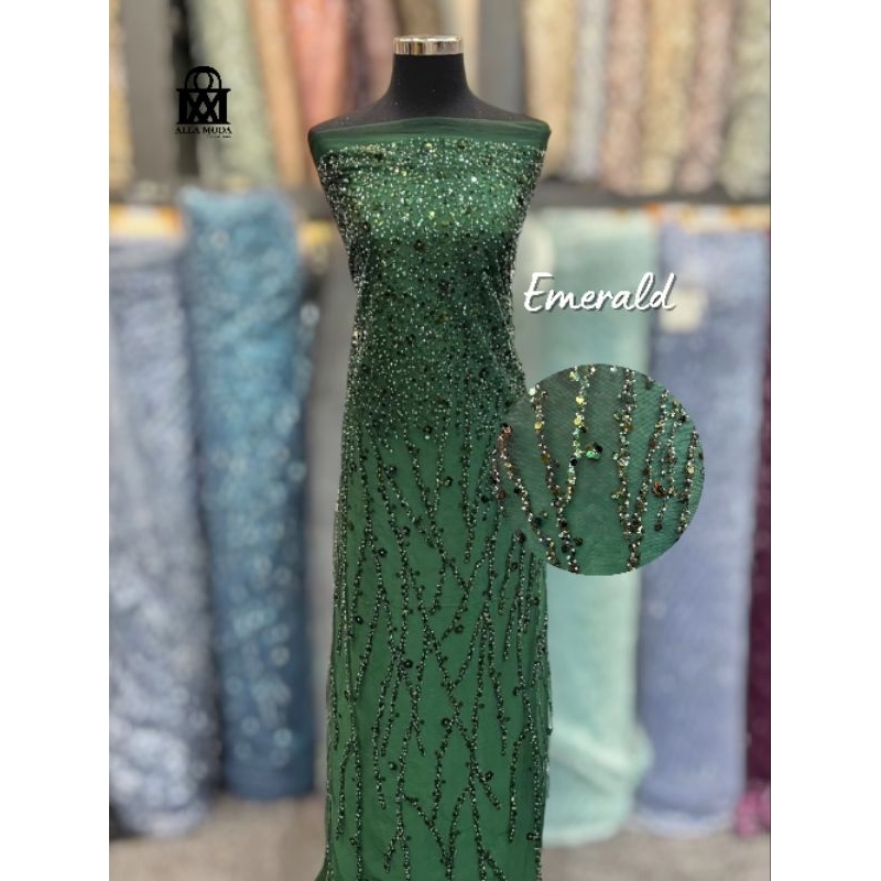 Jual Kain Tulle Payet Premium/Kain Brokat Payet Sequin (harga per 1/2 m ...