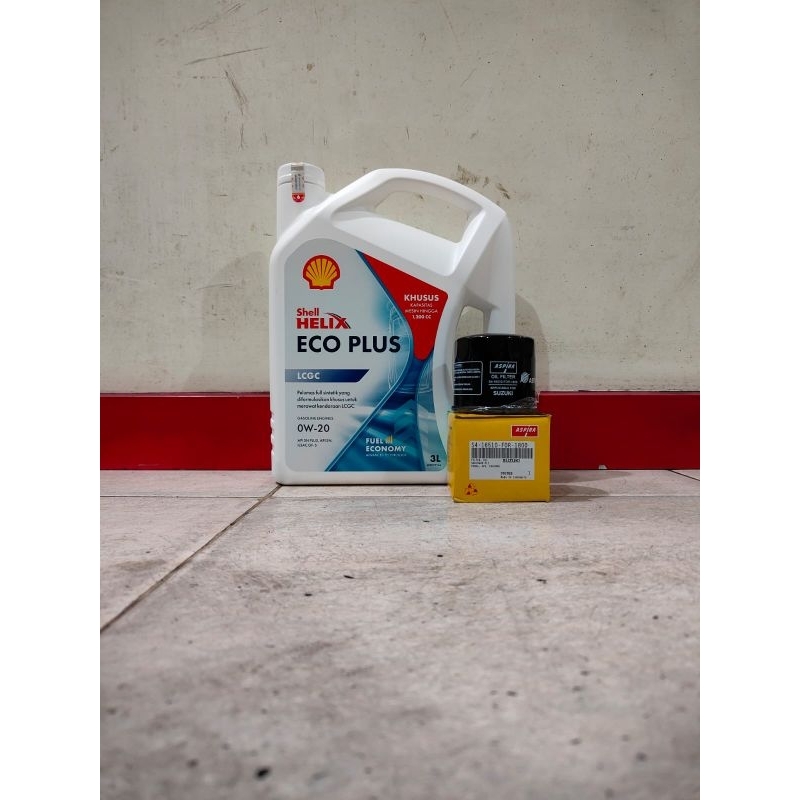 Jual Paket Oli Shell Helix Eco Plus 0W-20 Isi 3 Liter + Filter Oli ...