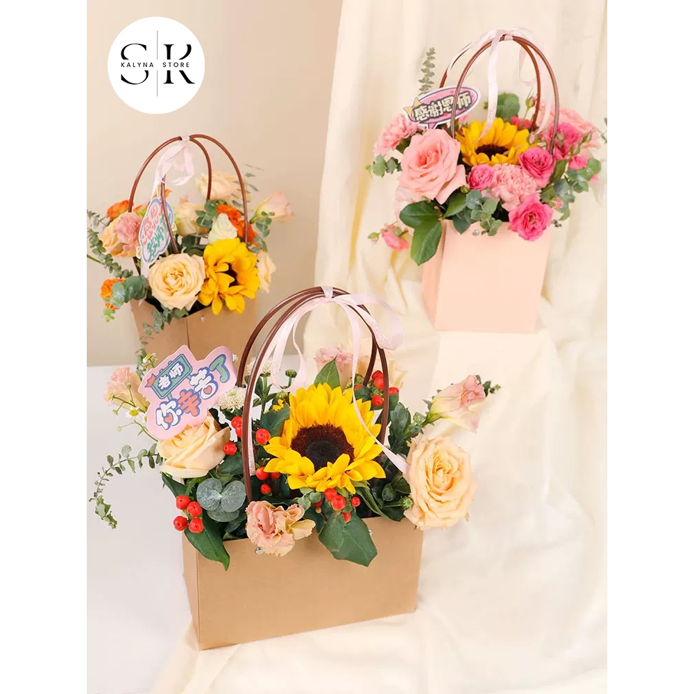 Jual Giftbag Bloom Bag Flower / Flower Bag / Flower Kraft Paper Bag ...