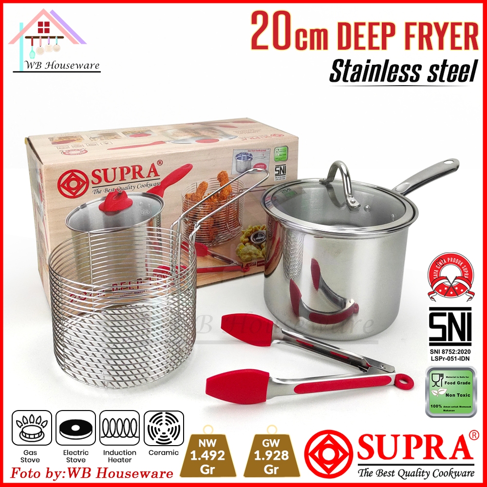 Jual SUPRA panci deep fryer 20cm stainless steel professional cookware ...