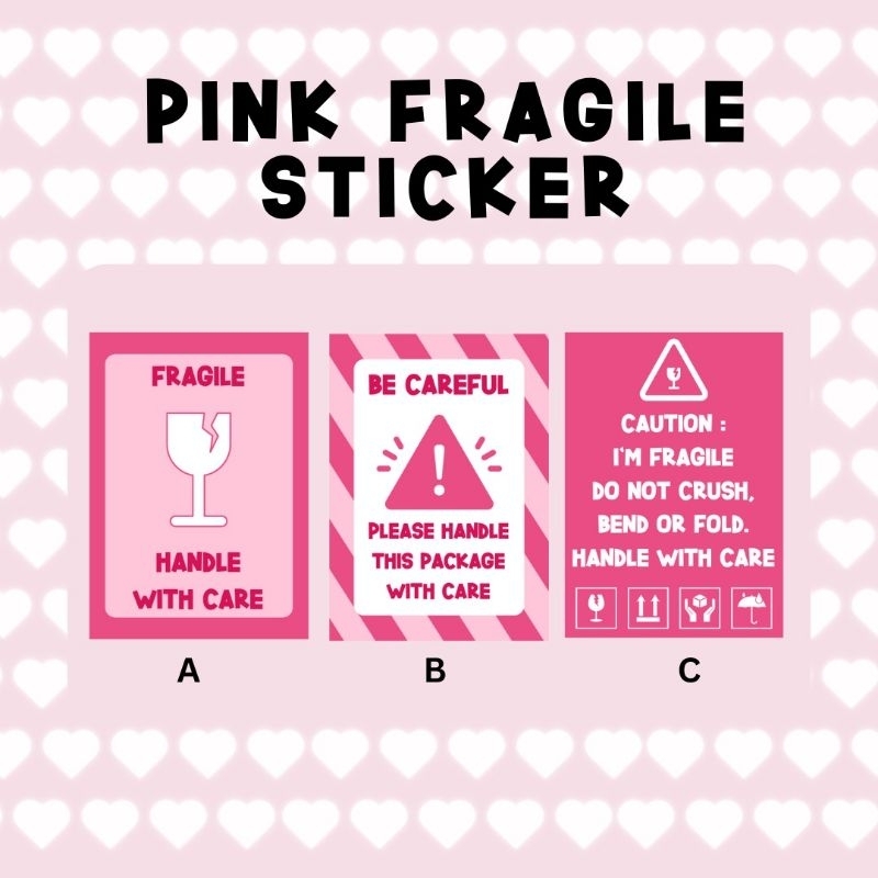 Jual [Luvlystuff] FRAGILE PINK STICKER PAKET || STIKER PINKIE AESTHETIC ...