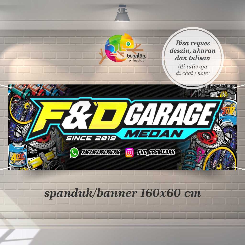 Jual Spanduk Banner Bengkel Motor Mobil Garage Medan Free Custom Desain ...