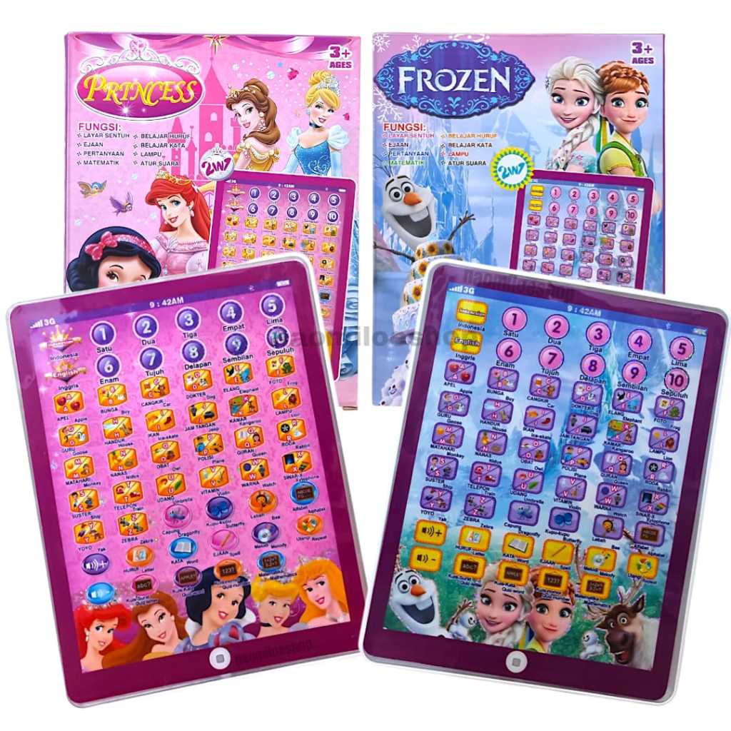 Jual MAINAN IPAD 2 IN 1 KARAKTER 2 BAHASA MAINAN EDUKASI BELAJAR ANAK ...