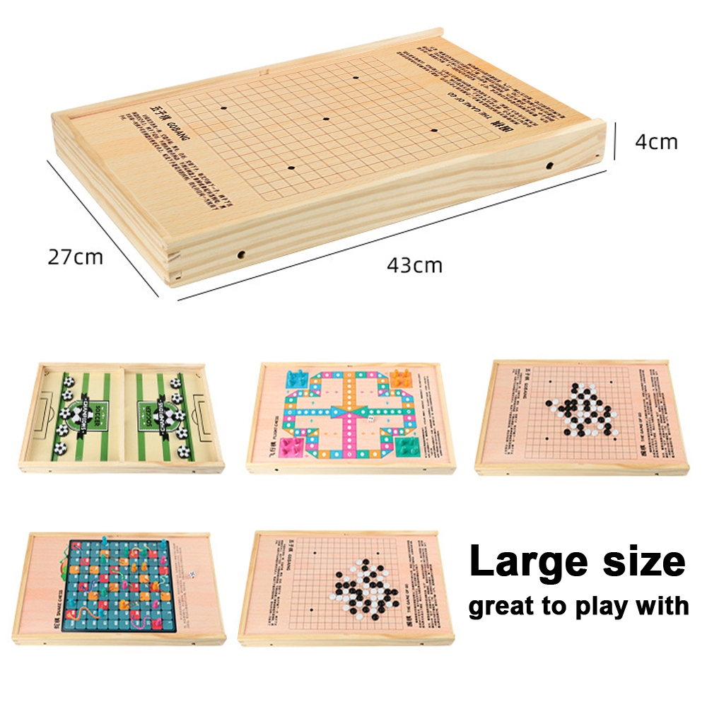 Jual Sling Puck 5 in 1 Board Game Kayu Berkualitas Tinggi 43x27x4cm ...