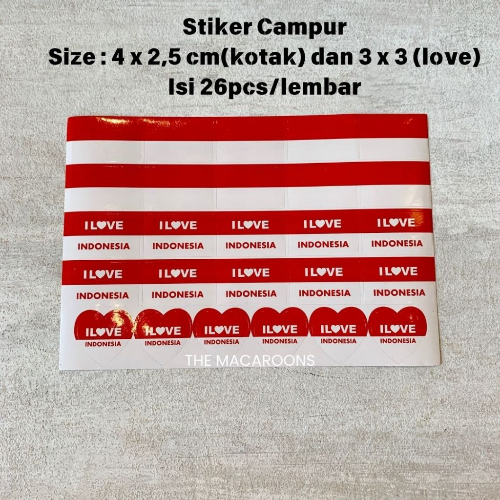 Jual 25 Pcs Stiker Pipi Bendera Merah Putih / Sticker Love Indonesia ...
