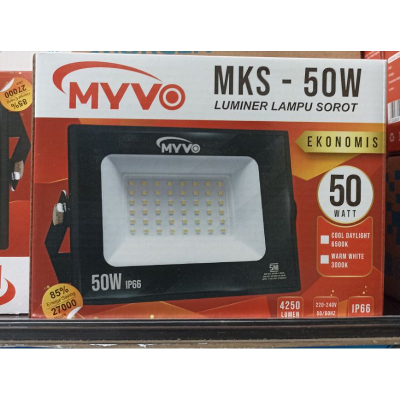 Jual MYVO LAMPU LED FLOOD LIGHT 50W 50 WATT PUTIH - LAMPU SOROT OUTDOOR | Shopee Indonesia