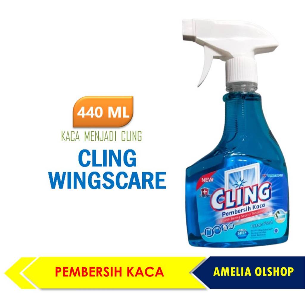 Jual CLING PEMBERSIH KACA KEMASAN BOTOL SPRAY UKURAN 440 ML | Shopee ...
