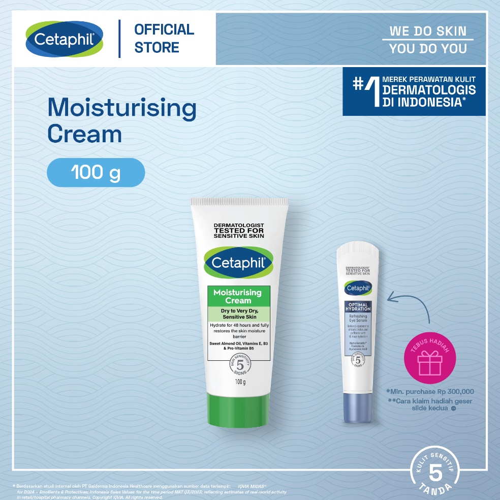 Jual KODE O84A Cetaphil Moisturizing Cream 1g dengan Minyak biji bunga ...