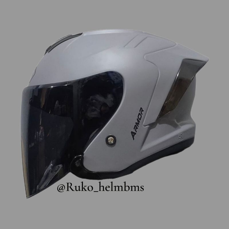 Jual Helm Half Face JS ARMOR Grey Dop Visor Smoke Sepoiler 3D|| SNi ...