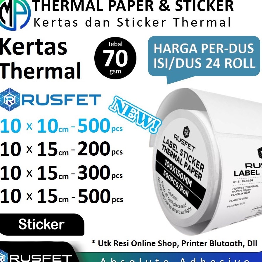Jual Kes Stiker Label Termal Paper Thermal Sticker Untuk Resi Olshop A6 ...