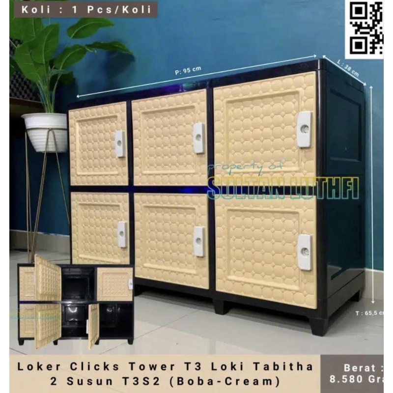Jual Lemari Serbaguna Tabitha T3S2 / Lemari Loker / Rak TV(Rakitan ...