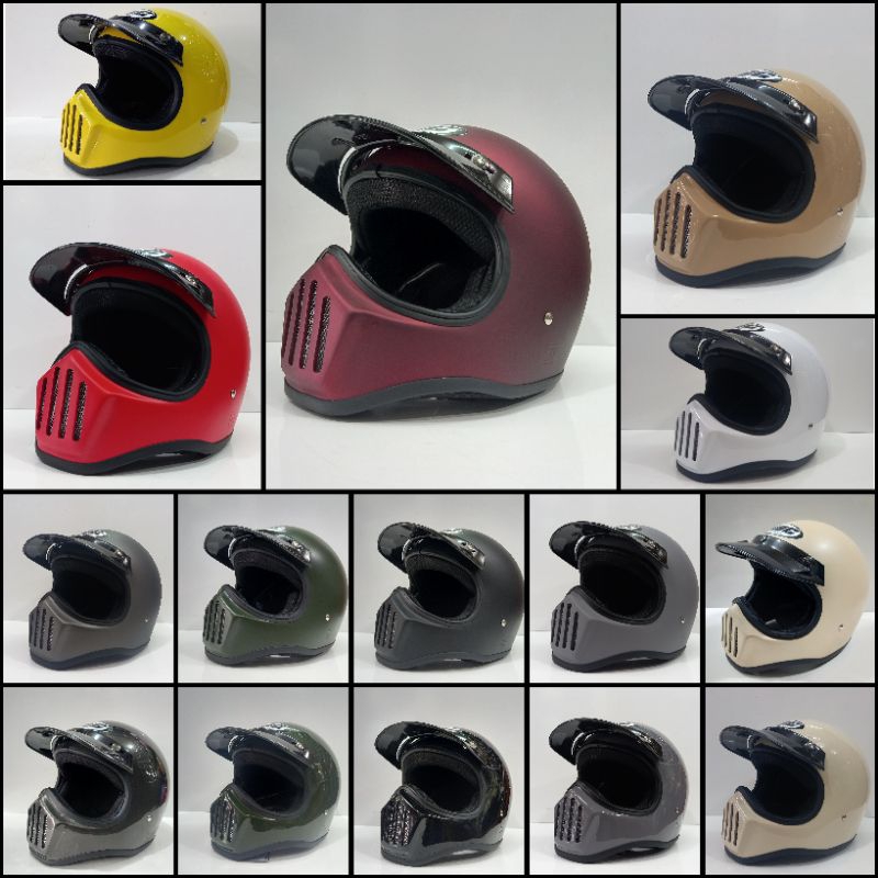 Jual HELM HBC FULL FACE HBC CAKIL POLOS/CORAK (ONKIR 1 KG) | Shopee ...