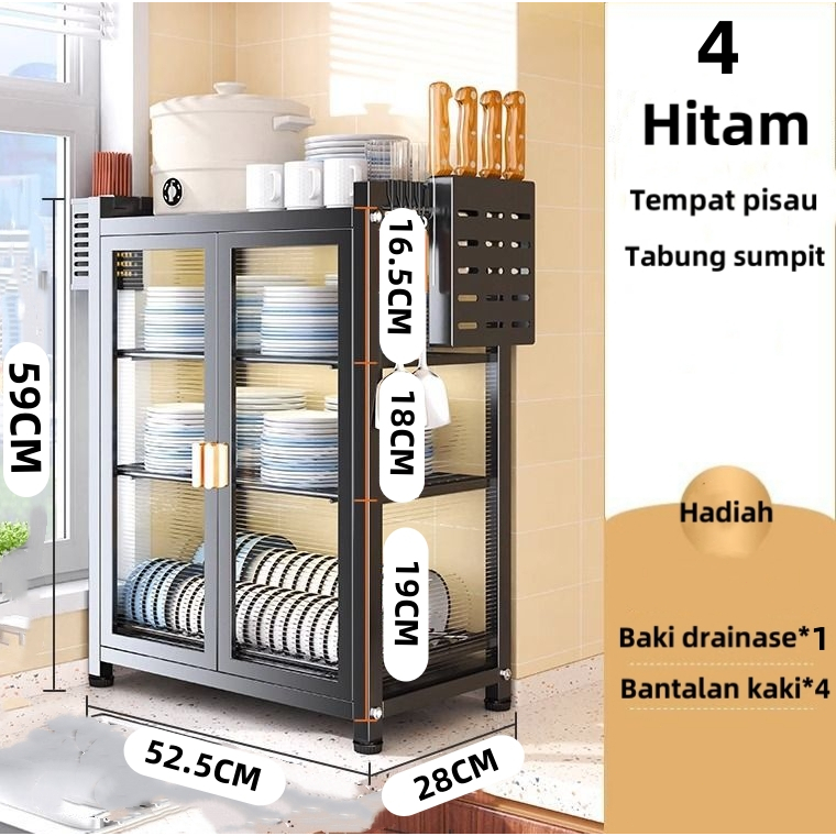 Jual Rak Piring Tertutup Rak Lemari Dapur Lemari Piring Minimalis Rak ...
