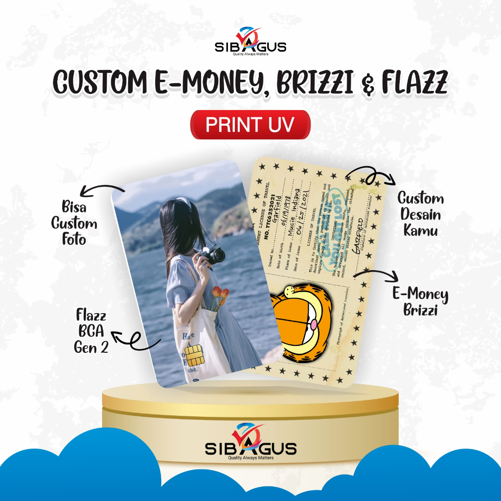 Jual E- Money, Brizzi, Flazz Custom | Cetak Print UV Cetak 1 sisi ...