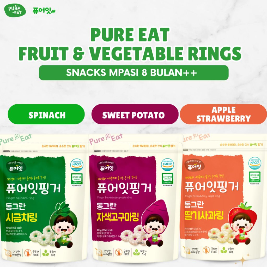 Jual Pure Eat Fruit & Vegetable Rice Rings - Snack MPASI / Snack Bayi 8 ...