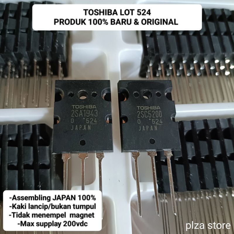 Jual Transistor Toshiba A1943 C5200 lot 524 produk baru dan original Assembling Japan tosiba ...