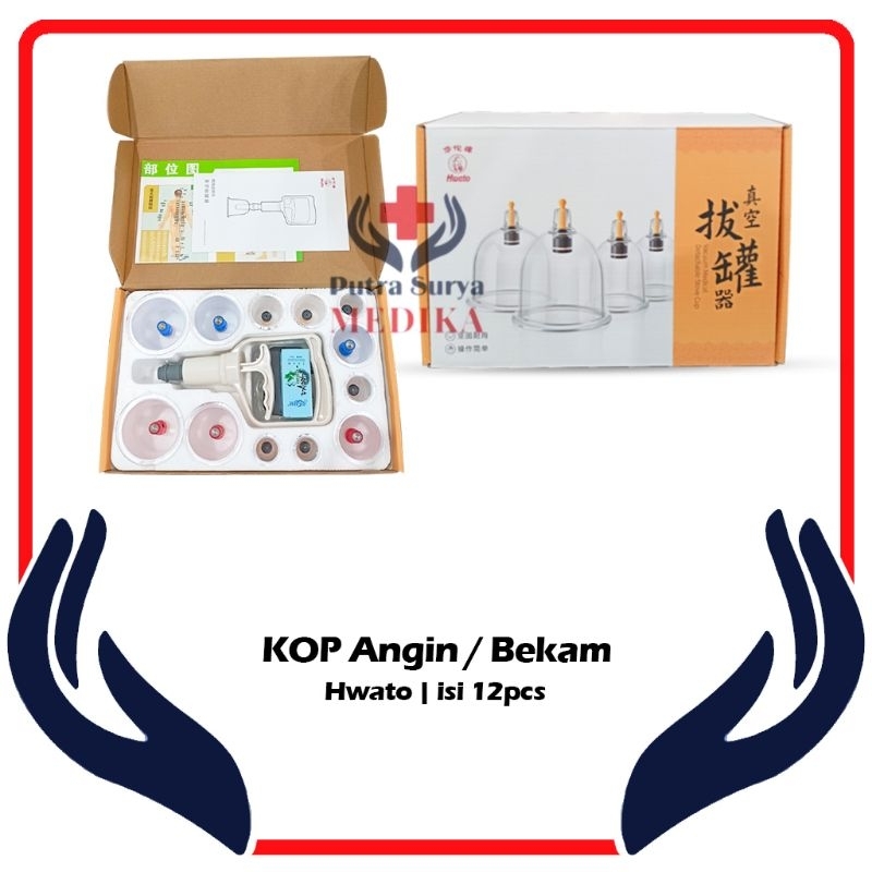 Jual Alat Terapi Bekam HWATO Vacuum Cupping Set Kop Angin isi 12 + Alat ...