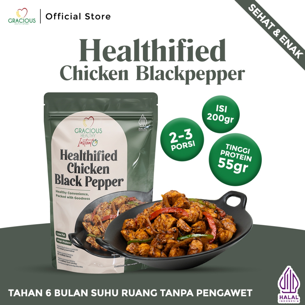 Jual CHICKEN BLACK PAPPER - PROTEIN 55gr (Makanan Instant Sehat Siap ...