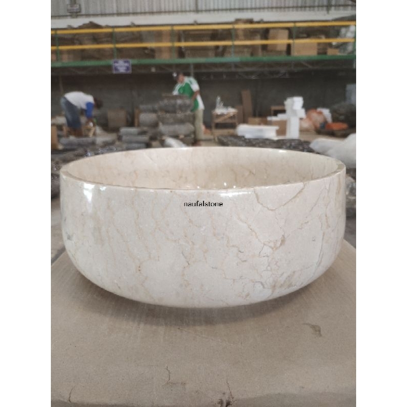 Jual Wastafel Marmer D40cm Free Packing Kayu Dan Bonus Asbak/Wash Basin ...