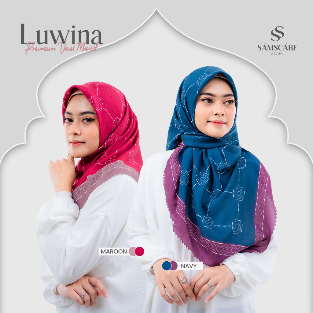 Jual Hijab Motif [LUWINA] - Kerudung Motif Voal Segi Empat Lasercut ...