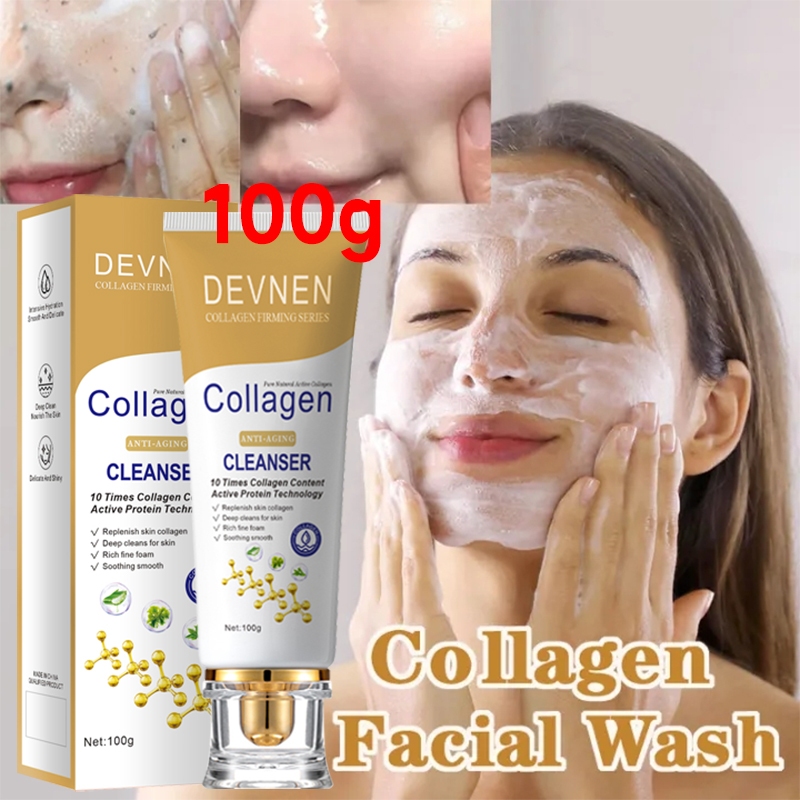 Jual Collagen Whitening Facial Wash 100g Collagen Cleanser for ...