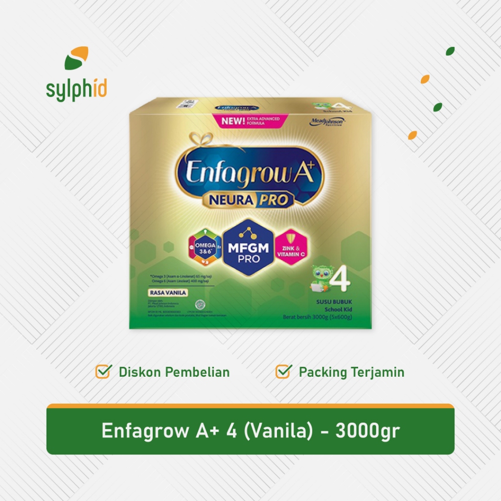 Jual Enfagrow A+ 4 Vanila 3000 gram / Susu Anak 3-12 tahun Box 3000g ...