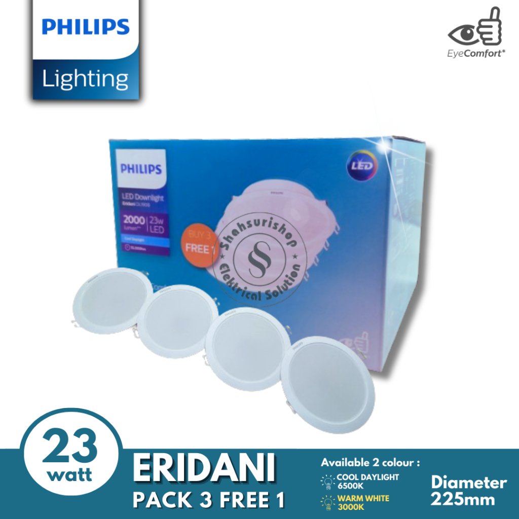 Jual PHILIPS DOWNLIGHT ERIDANI DL190B 23 WATT PACK BELI 3 GRATIS 1 ...