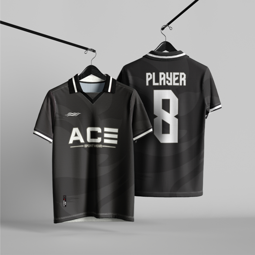Jual Jersey Futsal Hitam Custom Full Print Simple Premium Retro Free ...