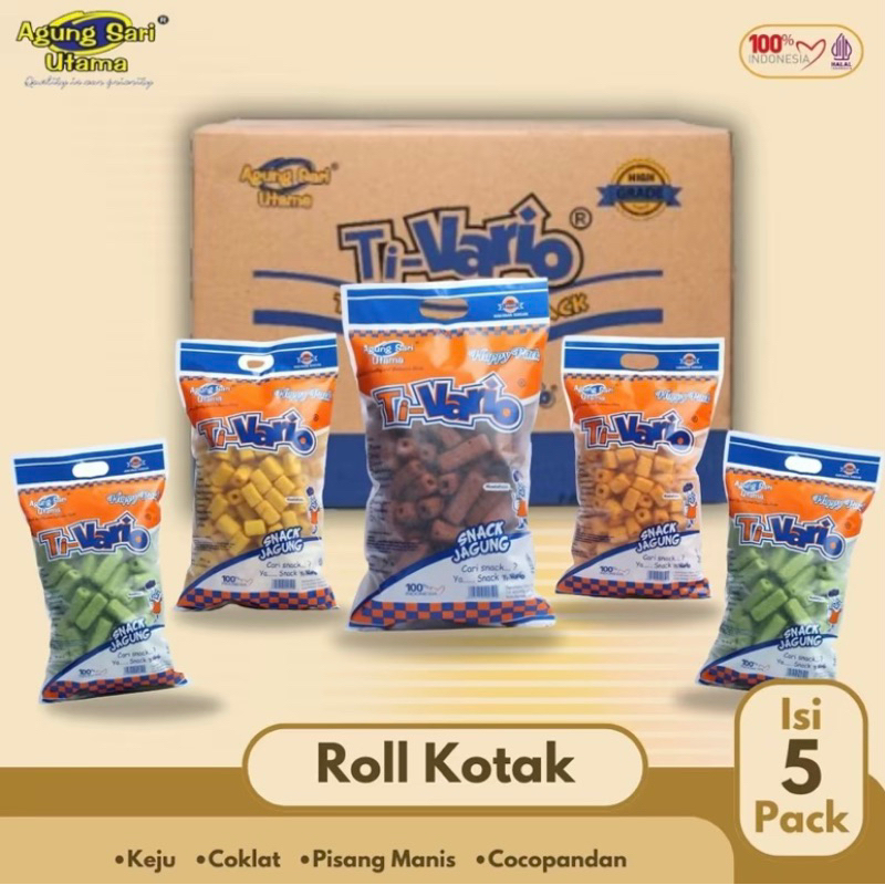 Jual Snack Jagung Roll Ti-Vario 250gram (1Dus Isi 5 Karung) Rasa Bisa ...
